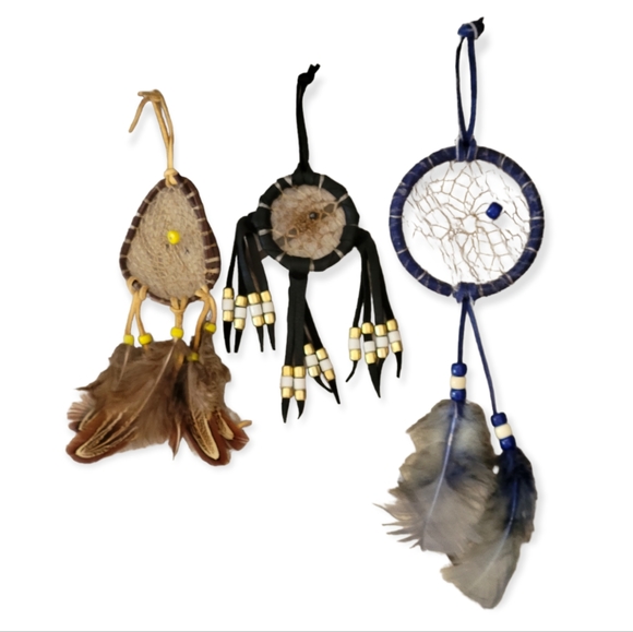 Wall Decor | Native American Bohemian Style Dreamcatcher Set Of 3 ...